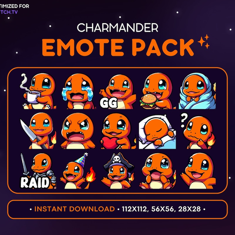 Charmander Emotes Discord - Etsy