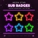 Neon Star Sub Badges - Neon Twitch Sub Badges, Channel Point Icon ...