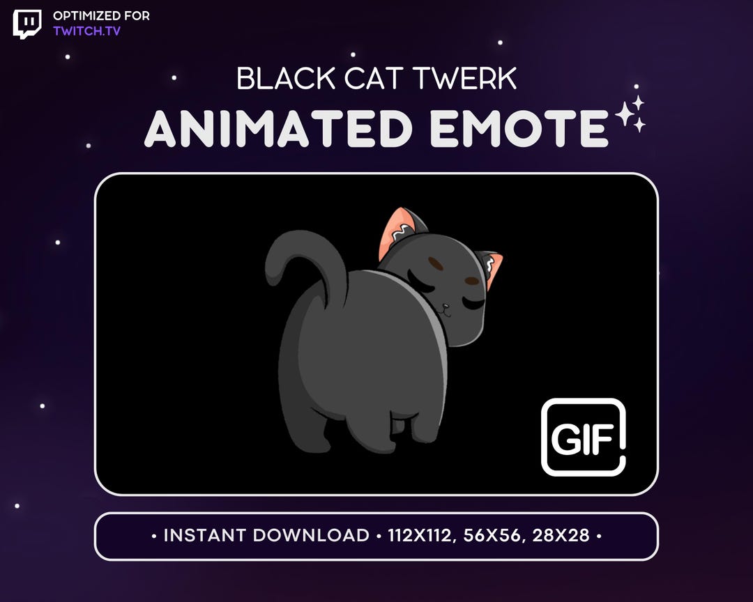 ANIMATED Black Cat Twerking Emote Cute Animated Cat Discord Emote ...