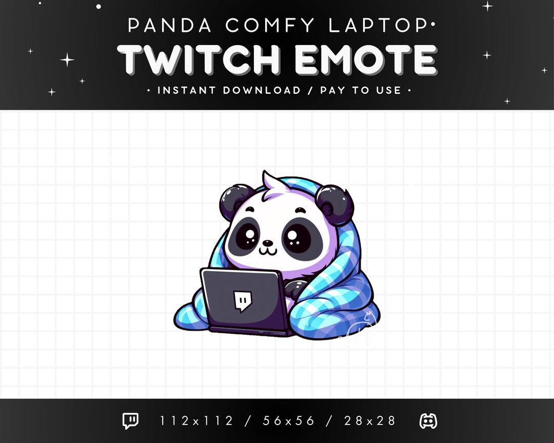 Cute Comfy Panda Twitch Emote - Cozy Panda Emote, Panda Discord Emote ...