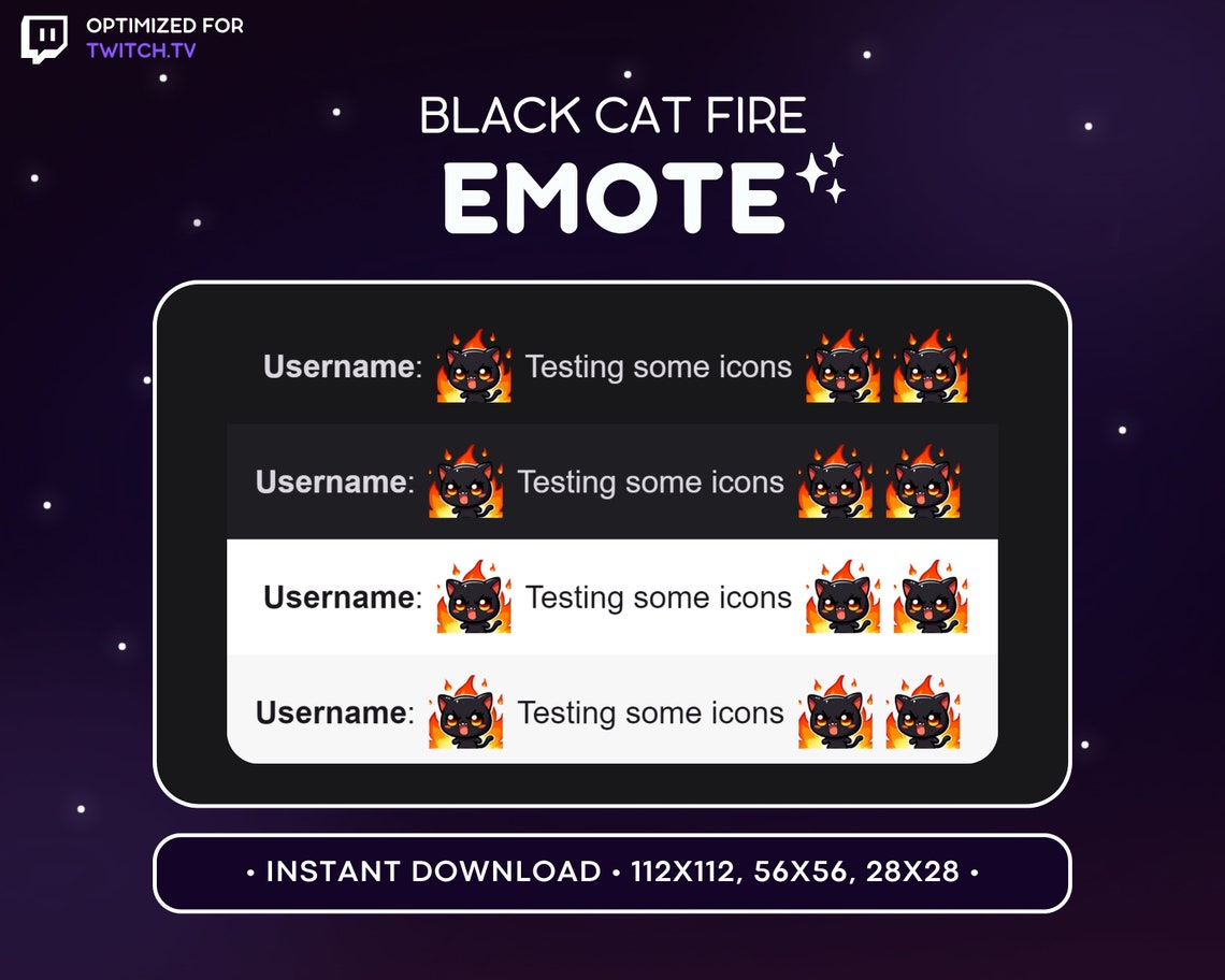 Black Cat Twitch Emote Fire Mad Rage Cat Discord Emote, Cat Streaming ...