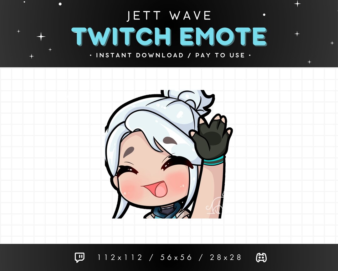 Valorant Jett Twitch Emote Wave Jett Discord Emote, Jett Streaming ...