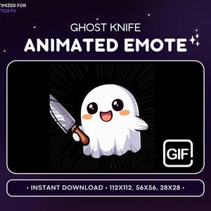 ANIMATED Ghost Twitch Emote - Knife Ghost Emote, Ghost Discord Emote ...