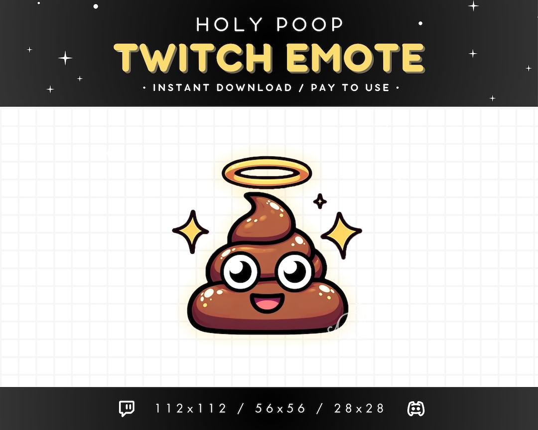 Holy Poop Twitch Emote - Poop Emote, Ban Discord Emote, Streaming ...