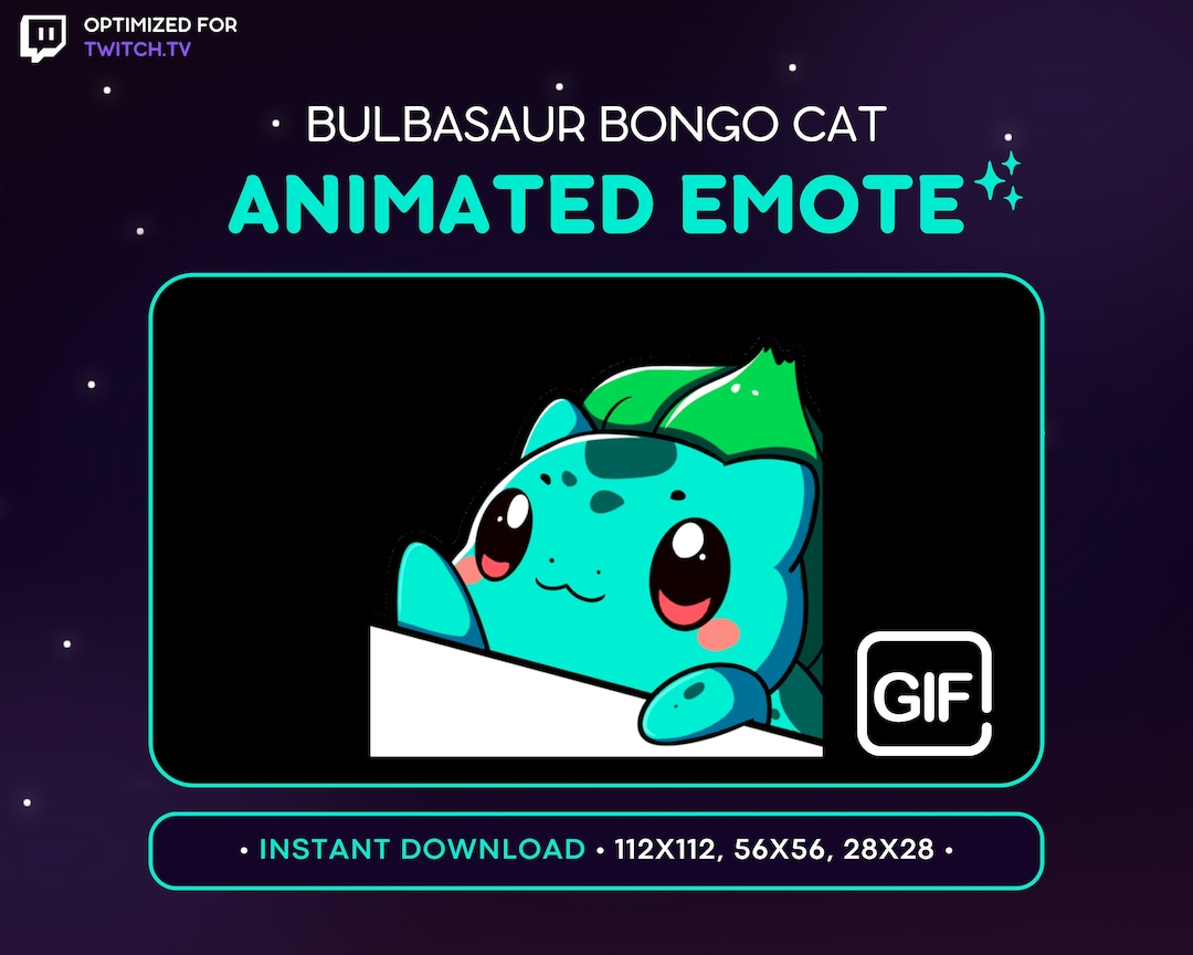 ANIMATED Bulbasaur Bongo Cat Twitch Emote - Pokemon Bulbasaur Discord ...