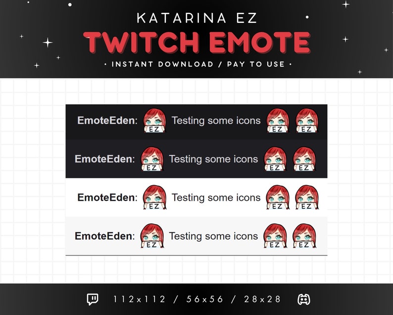 Katarina Twitch Emote EZ Sign Katarina League of Legends, Katarina Discord Emote, Streaming ...