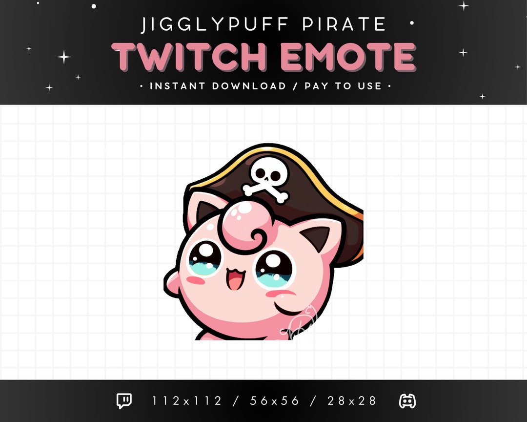 Cute Jigglypuff Twitch Emote Pirate Jigglypuff Pokemon Emote, Gaming ...