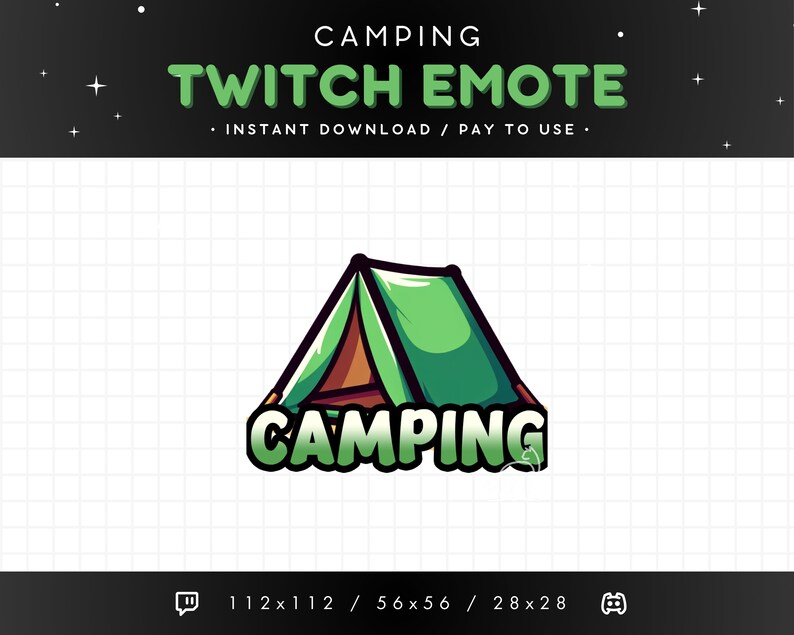 Camping Twitch Emote Camping Tent Emote, Camp Discord Emote, Streaming ...