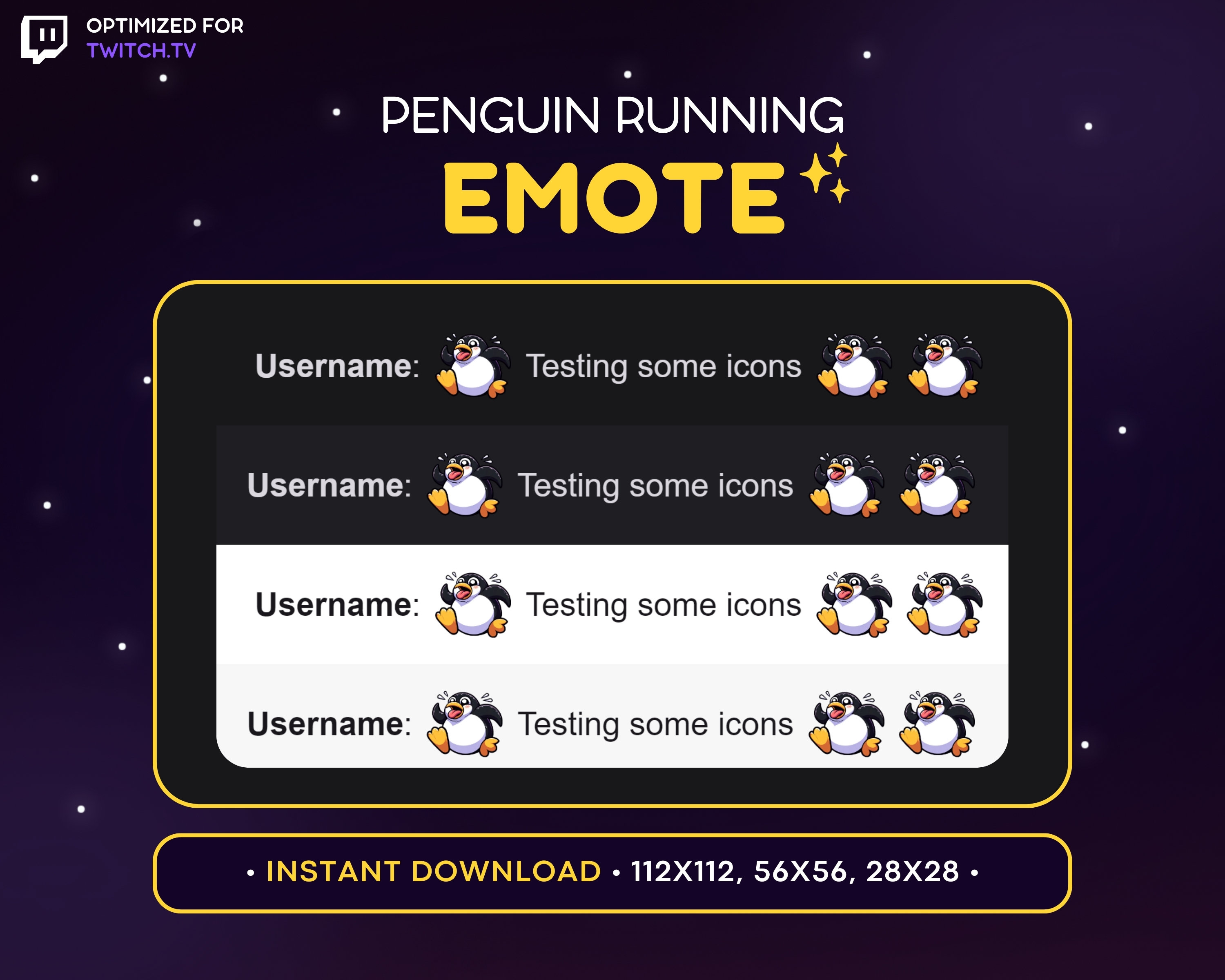 Funny Penguin Twitch Emote - Running Penguin Twitch Emoji, Penguin ...