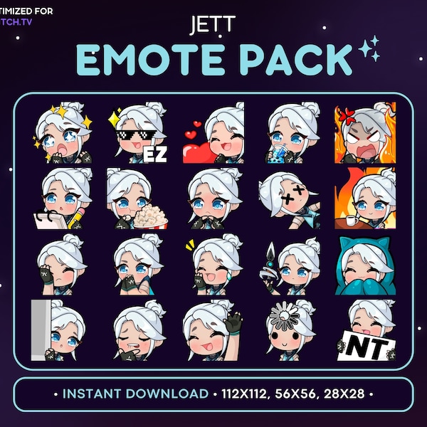 Valorant Jett Twitch Emote Loading Jett Discord Emote, Jett Streaming ...