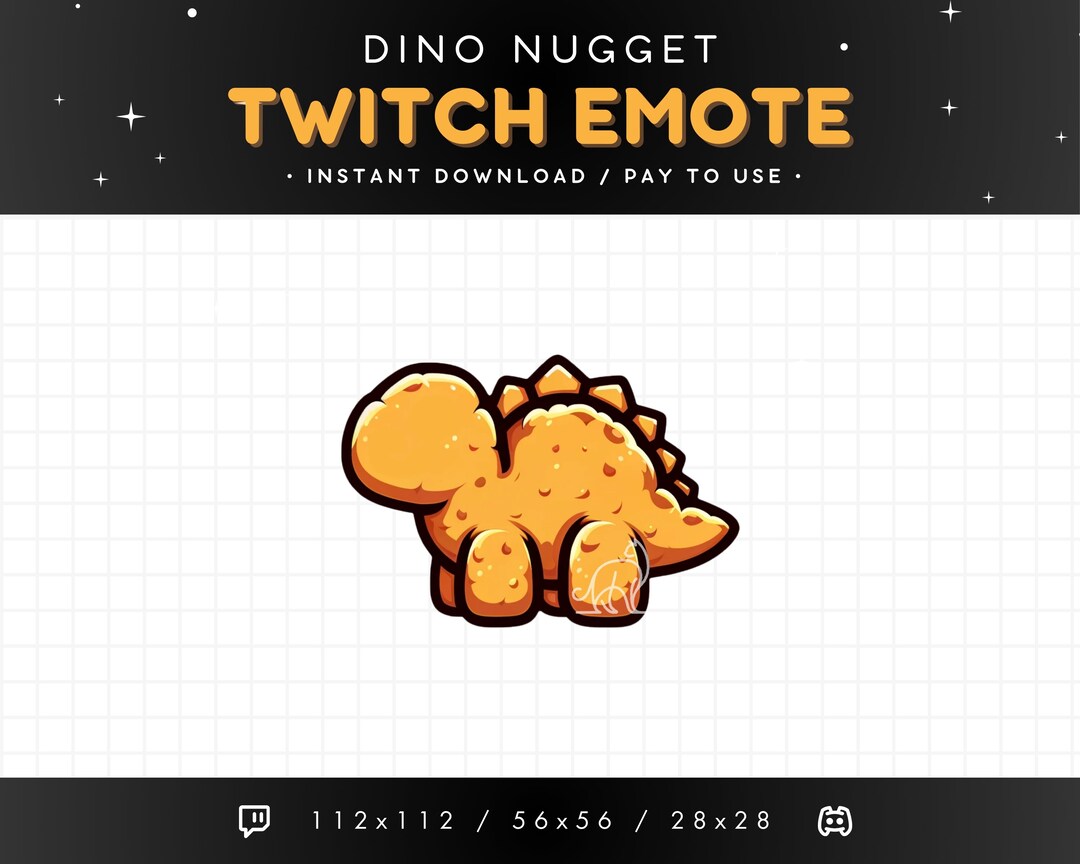 Dino Nugget Twitch Emote Chicken Nugget Dino Shape Emote, Dino Discord ...