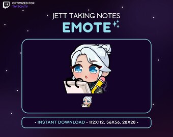 Jett Drool Emote L Valorant Emotes L Twitch and Discord Emotes L Cute ...