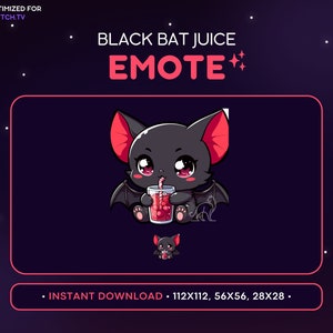 Cute Bat Twitch Emote Juice - Drink Bat Emote, Bat Discord Emote ...