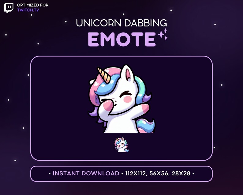 Unicorn Twitch Emote Dab Dabbing Unicorn Emote, Unicorn Discord Emote ...