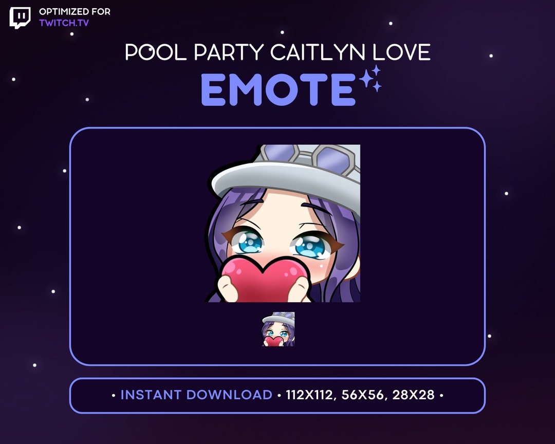 Pool Party Caitlyn Twitch Emote - Love Caitlyn League of Legends ...
