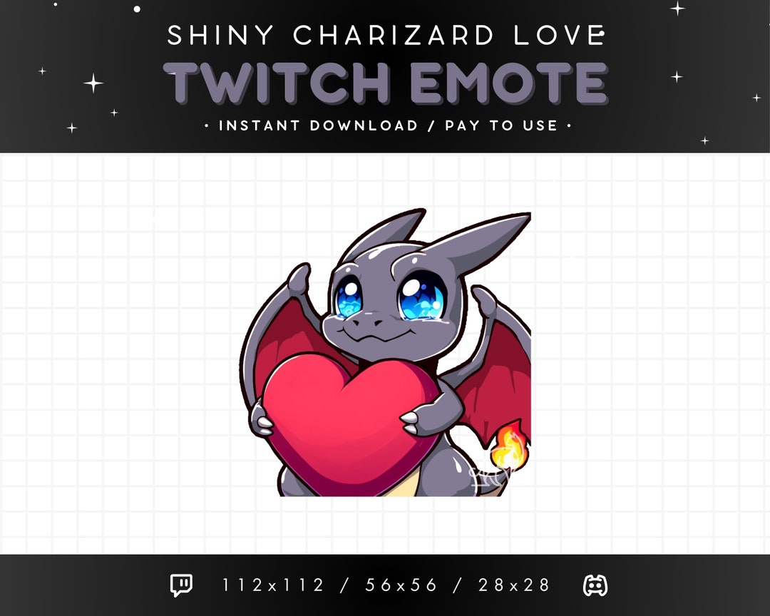 Cute Shiny Charizard Twitch Emote Love Charizard Pokemon Emote, Gaming ...