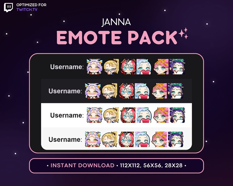 Janna Twitch Emote Pack 6x - Janna League of Legends, Cute Janna ...