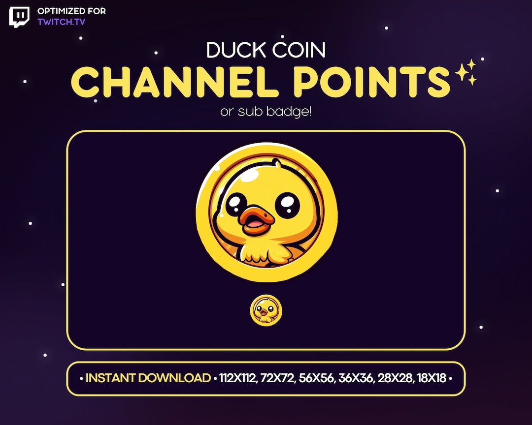 Duck Coin Twitch Channel Point Icon, Sub Badge, Emote - Discord Emoji ...