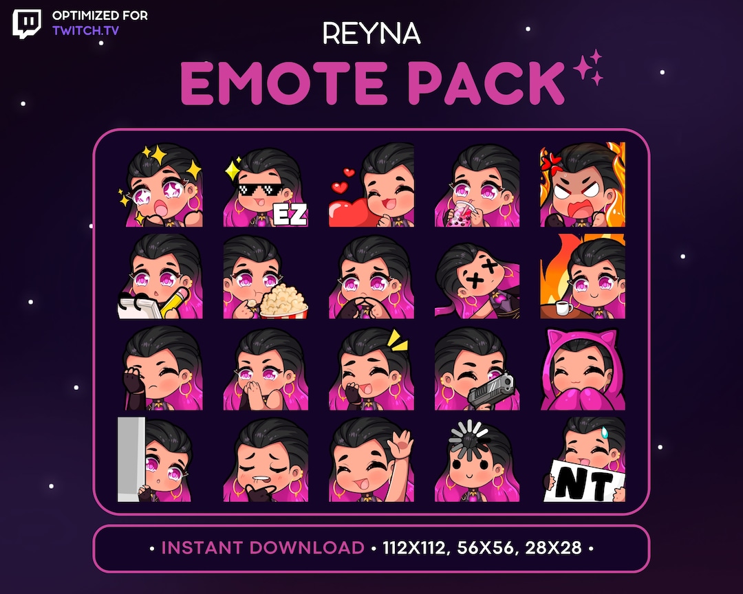 Valorant Reyna Twitch Emote Pack 20x - Reyna Discord Emote, Reyna ...