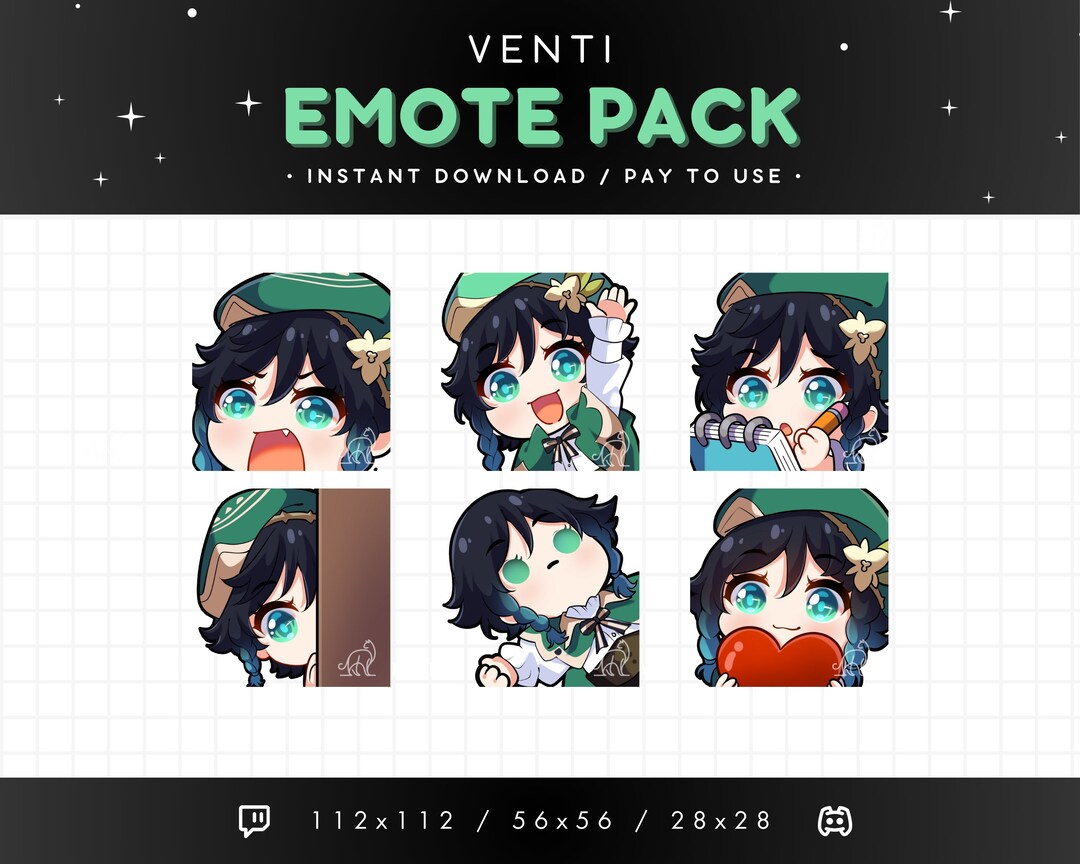 Venti Genshin Impact Twitch Emote Genshin Discord Emote, Streaming ...