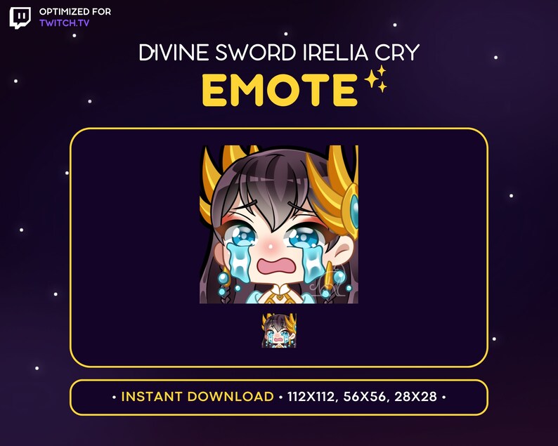 Divine Sword Irelia Twitch Emote Crying Irelia League of Legends, Irelia Discord Emote ...