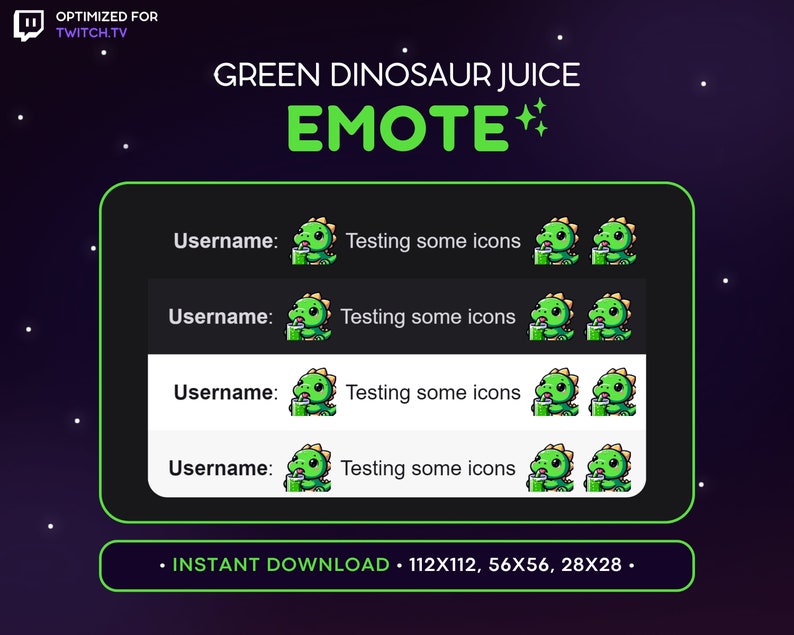 Cute Dinosaur Twitch Emote Drinking Juice Dinosaur Emote, Dinosaur ...