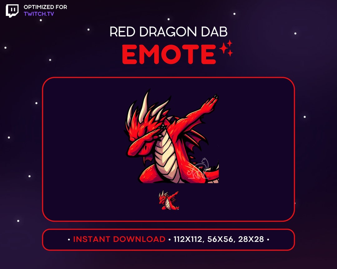 Cool Red Dragon Twitch Emote - Dabbing Dragon Emote, Dragon Discord ...