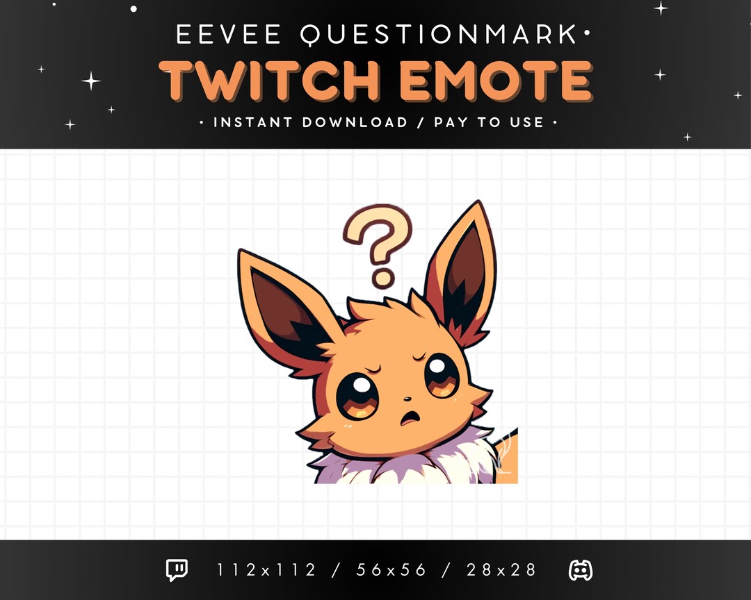 Cute Eevee Twitch Emote Question Mark Pokemon Eevee Emote, Gaming ...