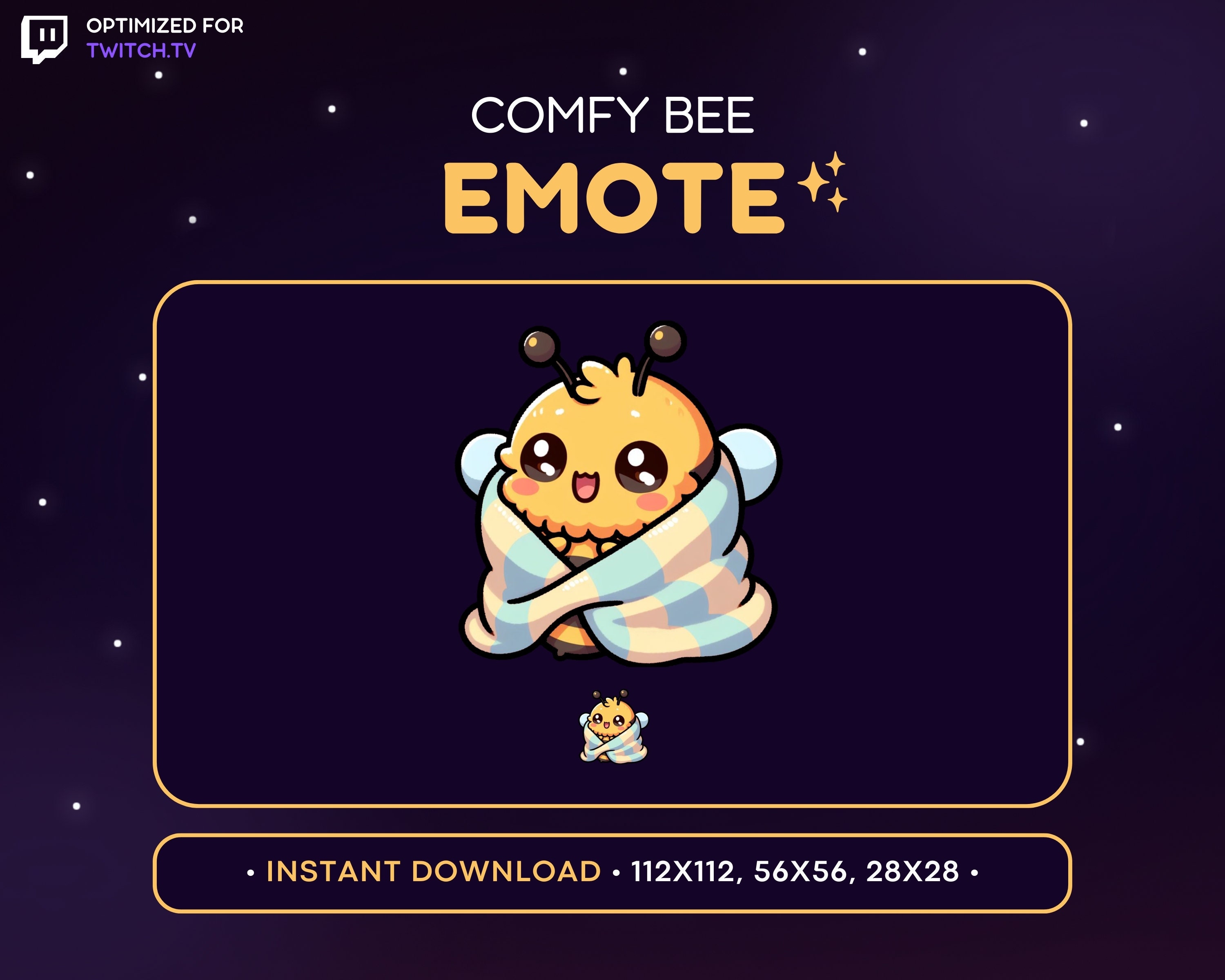 Cute Bee Twitch Emote Blanket Comfy Bee Emote, Cat Discord Emote ...