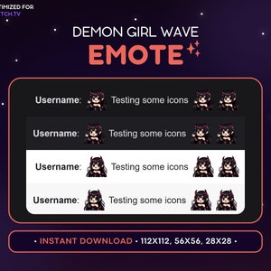 Demon Girl Twitch Emote, Evil Hell Girl, Kawaii Anime Emote, Gamer ...