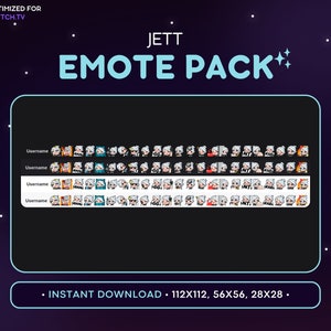 Valorant Jett Twitch Emote Pack 20x - Jett Discord Emote, Jett ...