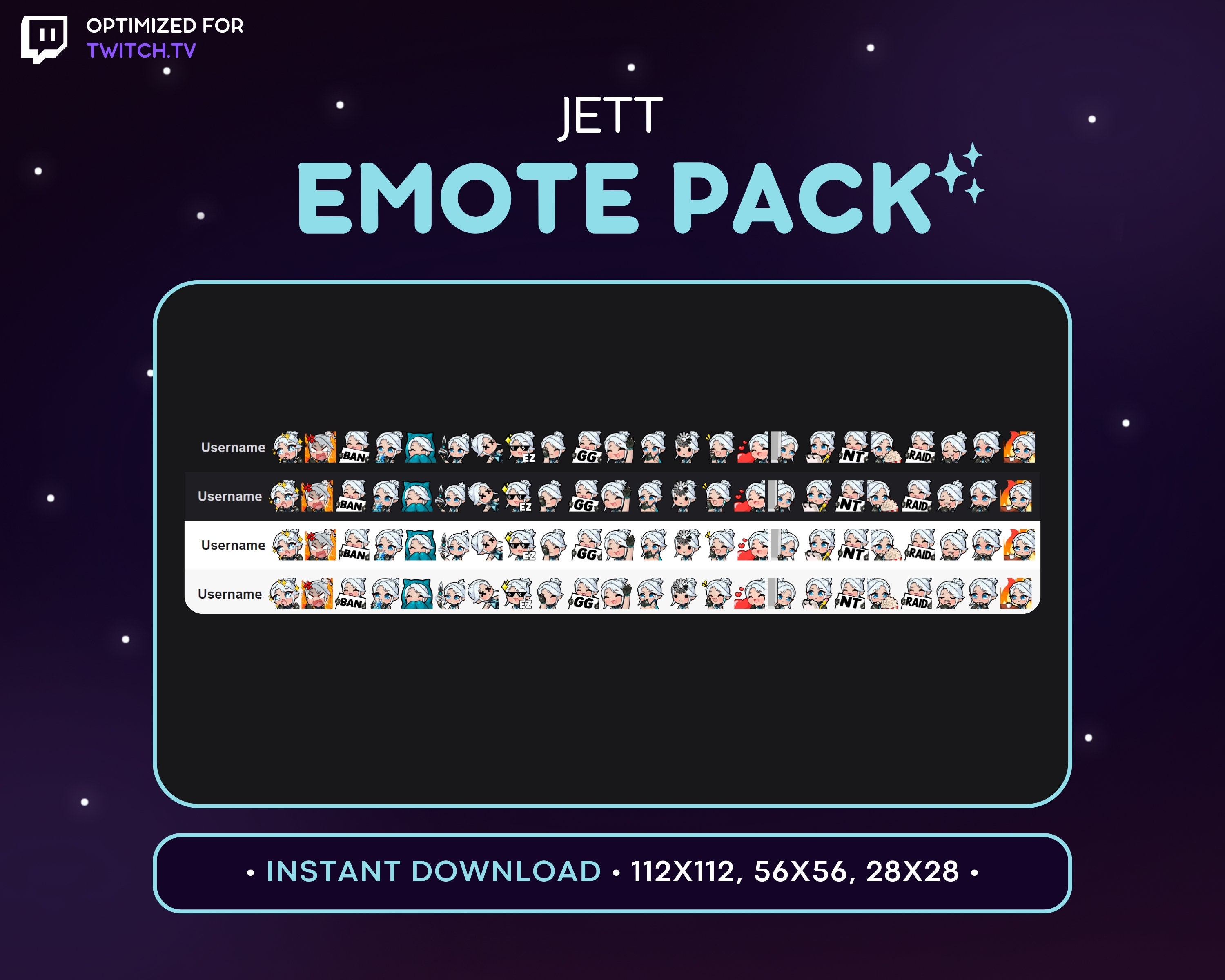 Valorant Jett Twitch Emote Pack 20x Jett Discord Emote, Jett Streaming ...