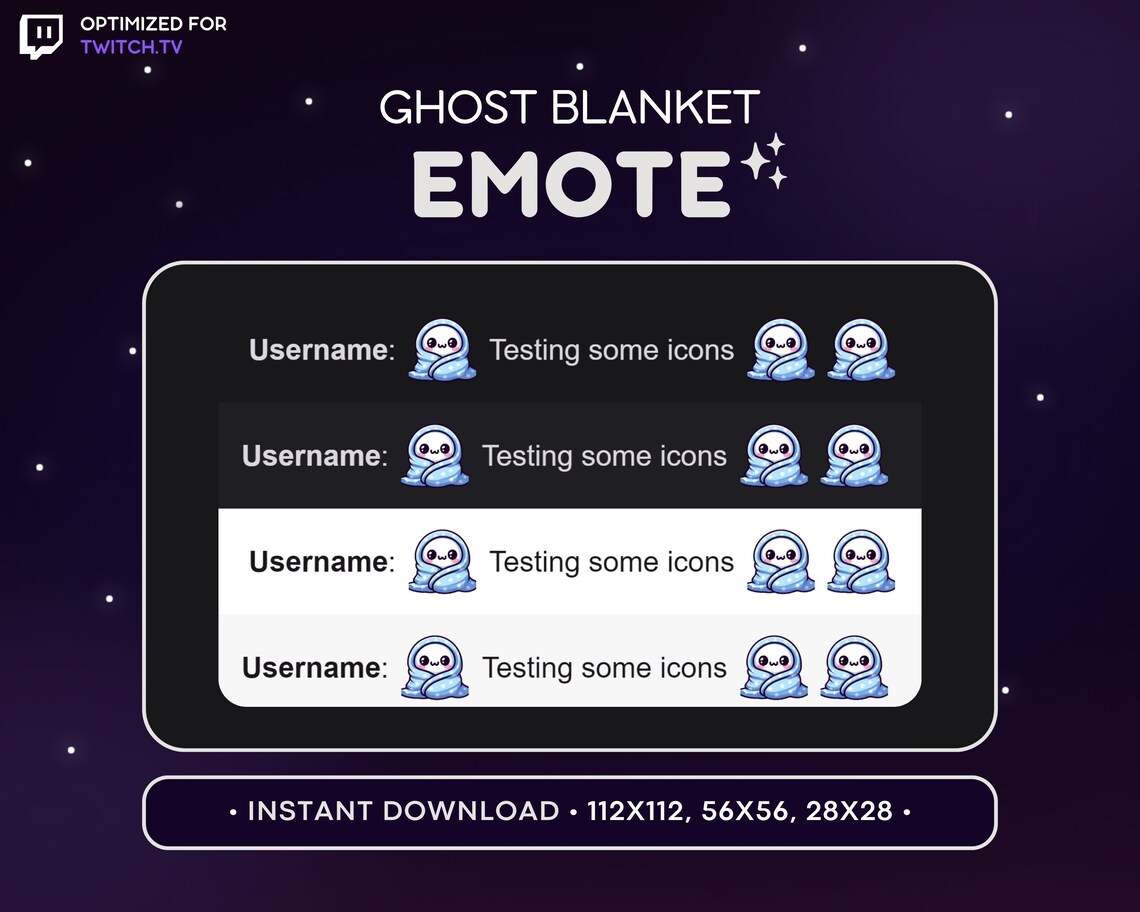Cute Ghost Twitch Emote Blanket - Comfy Ghost Emote, Ghost Discord ...
