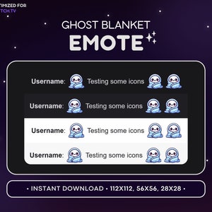 Cute Ghost Twitch Emote Blanket - Comfy Ghost Emote, Ghost Discord ...