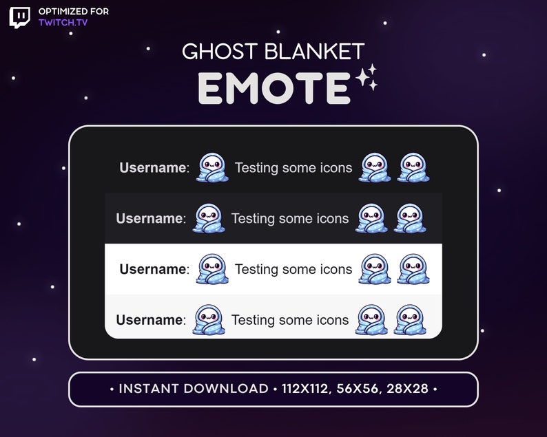 Cute Ghost Twitch Emote Blanket - Comfy Ghost Emote, Ghost Discord ...