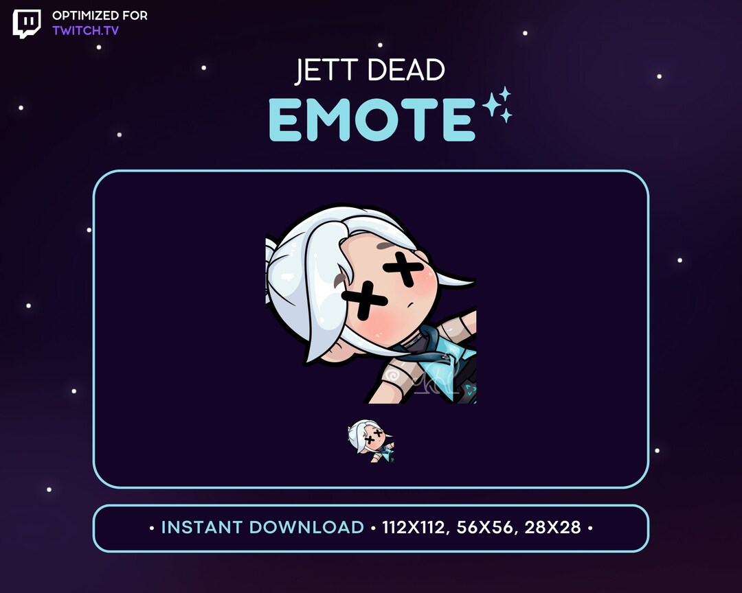 Valorant Jett Twitch Emote Dead: Jett Discord Emote, Jett Streaming ...