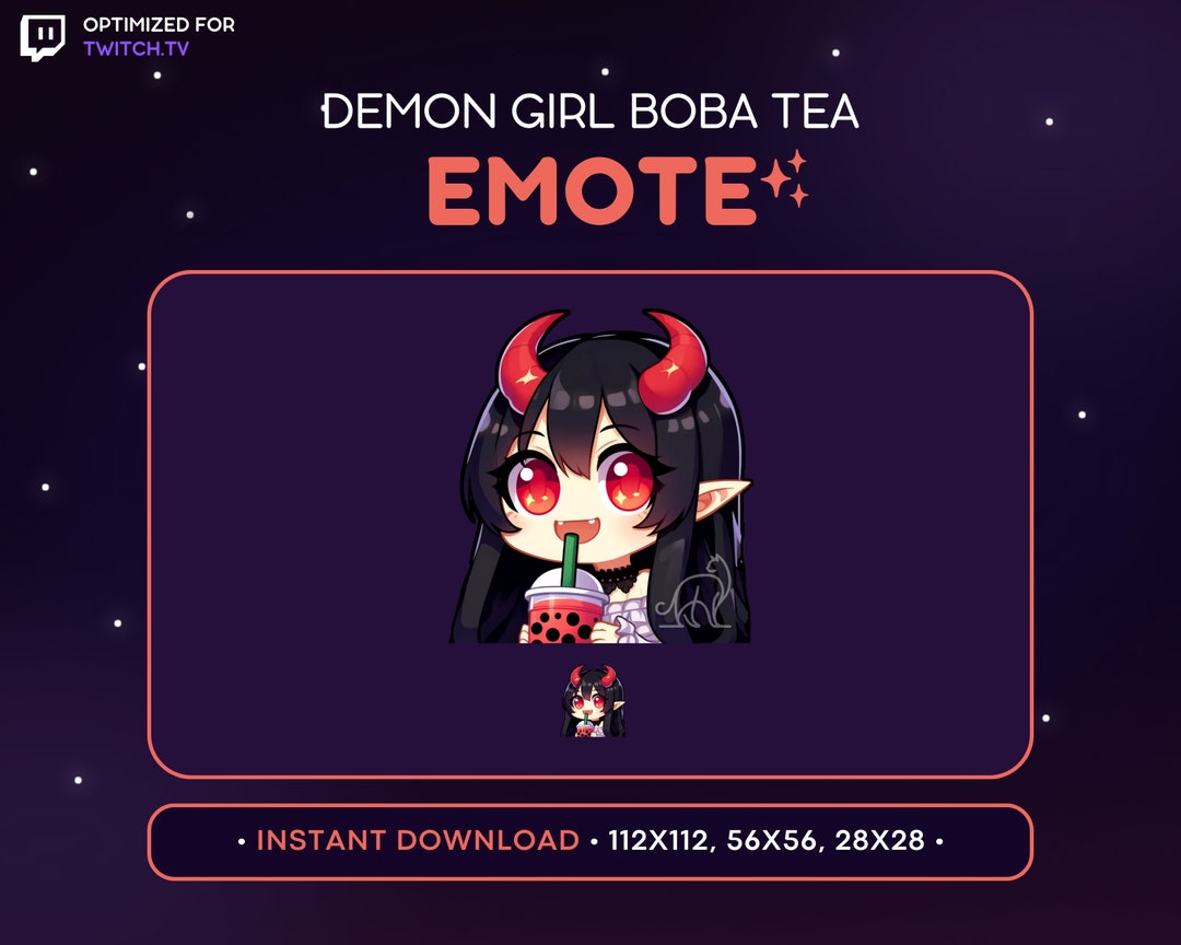 Demon Girl Twitch Emote, Evil Hell Girl, Kawaii Anime Emote, Gamer Girl ...