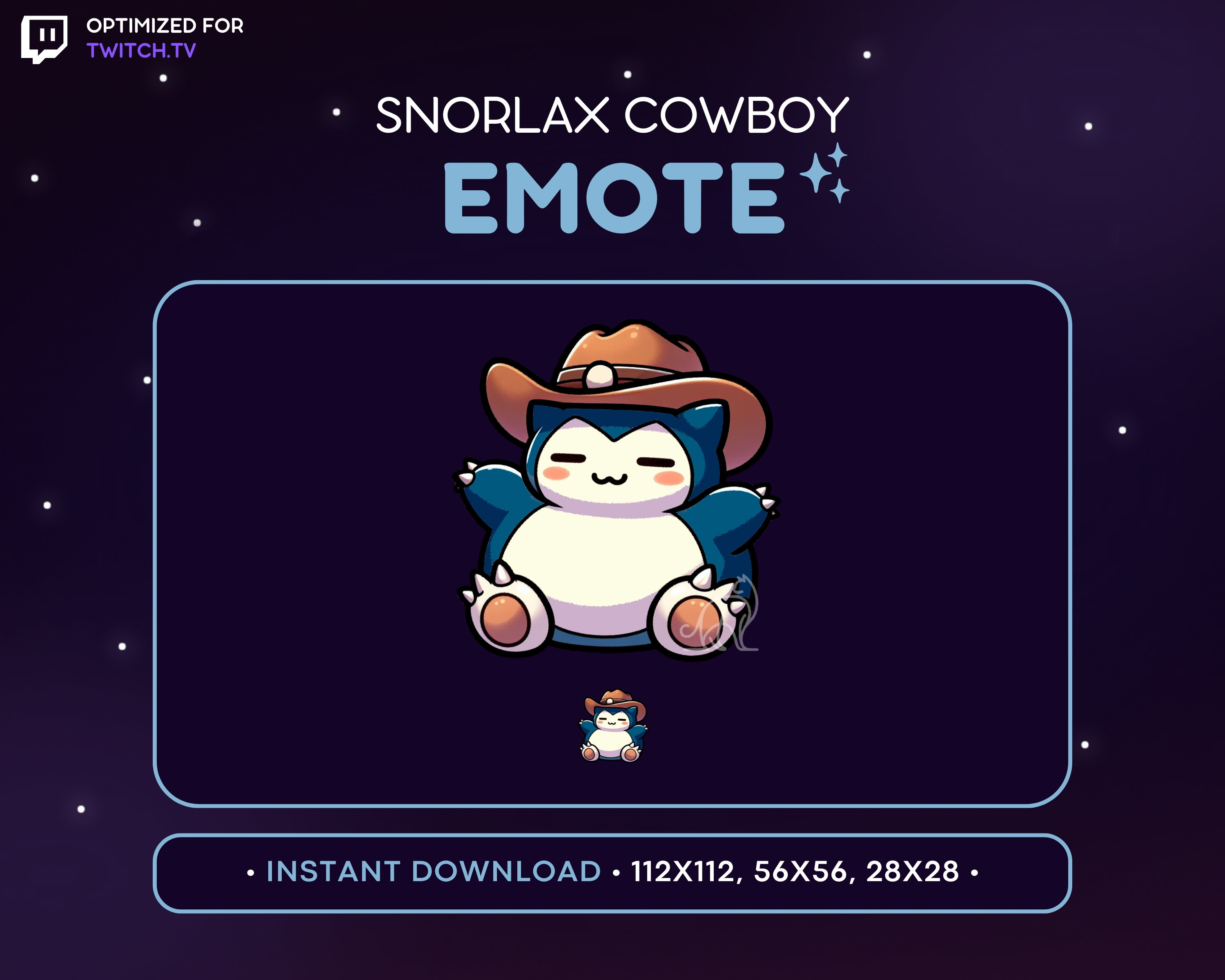 Snorlax Twitch Emote - Cowboy Pokemon Discord Emoji, Sheriff, Funny Hat ...