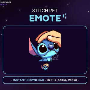 Stitch Twitch Emote - Head Pat Stitch Discord Emote, Stitch Streaming ...