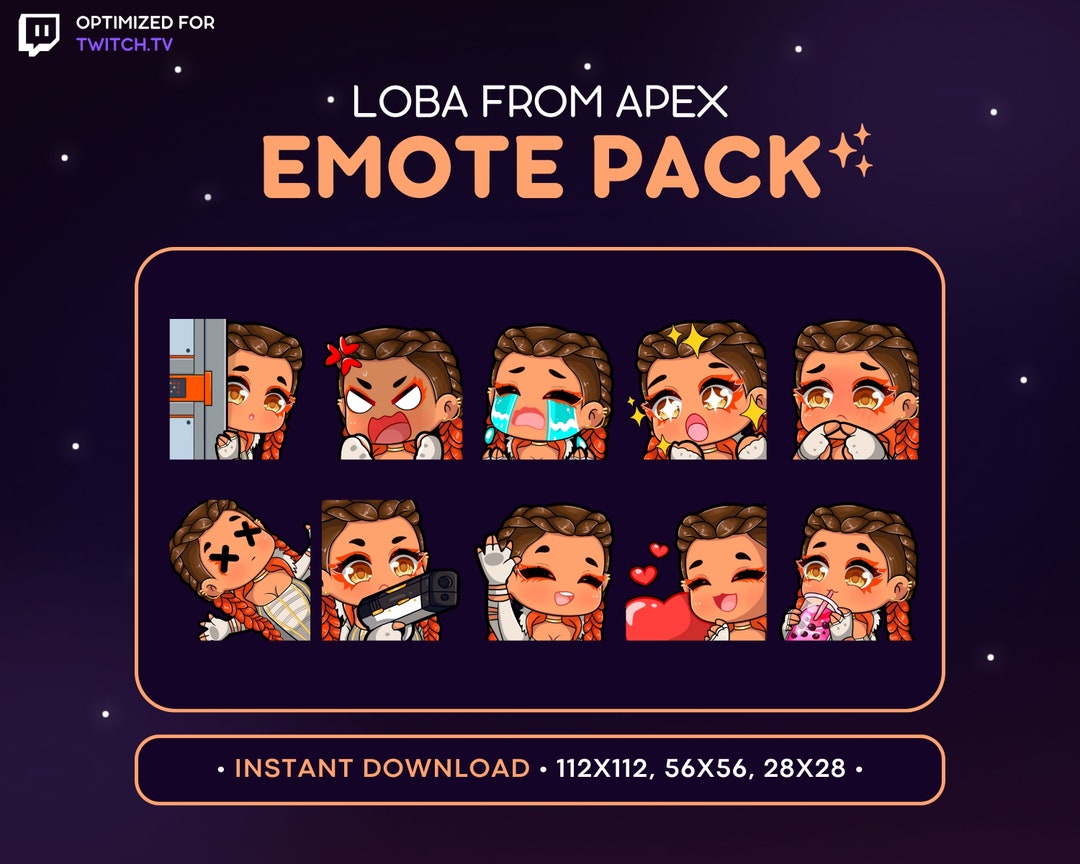 Loba From Apex Twitch Emote Pack 10x - Loba Discord Emote, Streaming ...