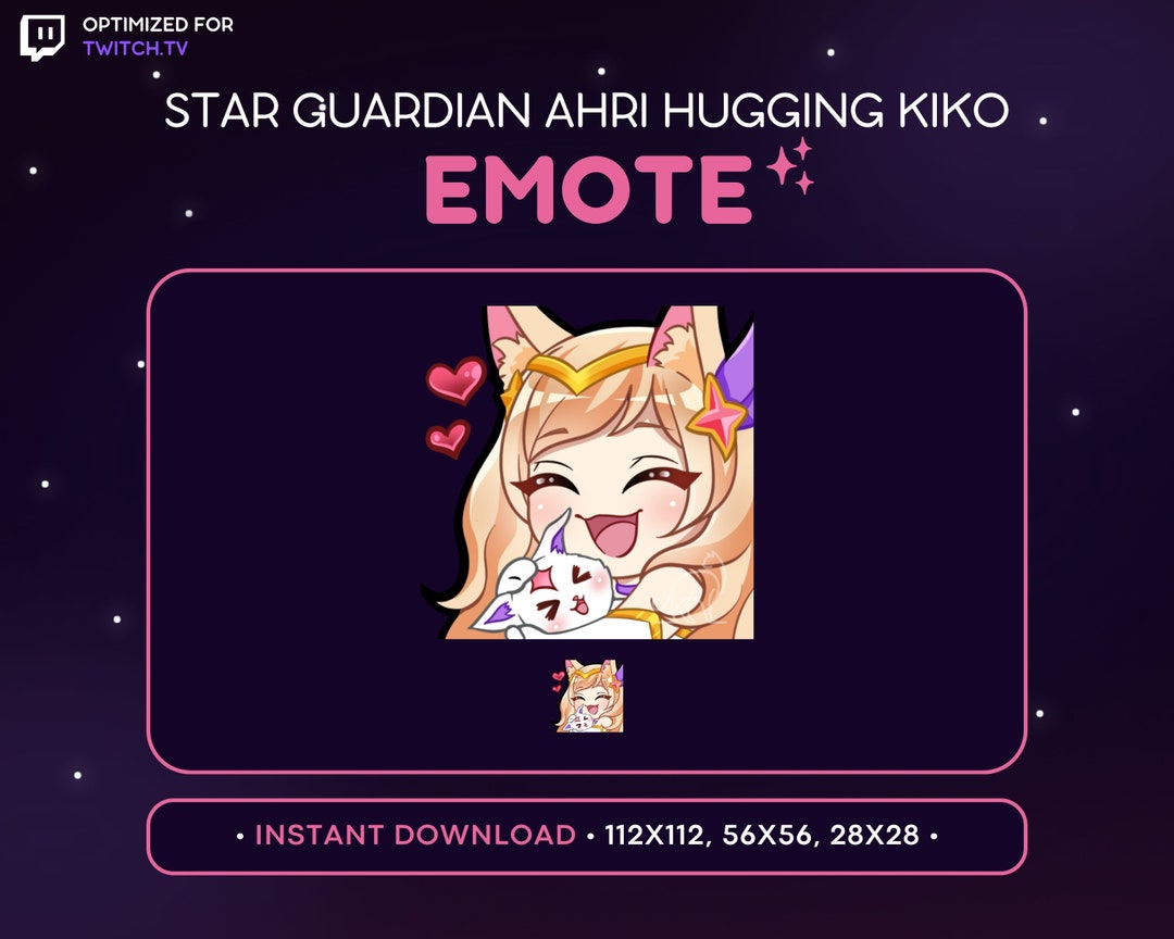 Star Guardian Ahri Twitch Emote - Pet Kiko Ahri League of Legends, Ahri ...
