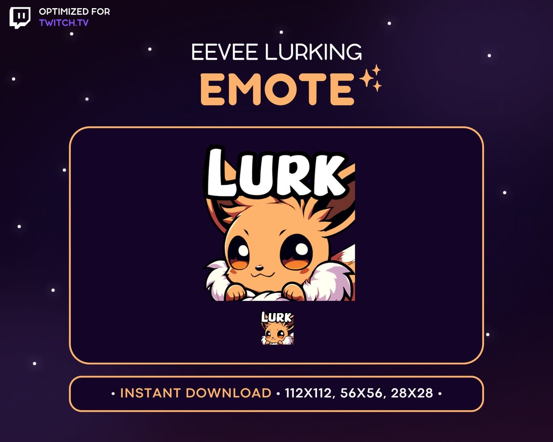 Cute Eevee Twitch Emote - Lurk Pokemon Eevee Emote, Gaming, Streaming ...