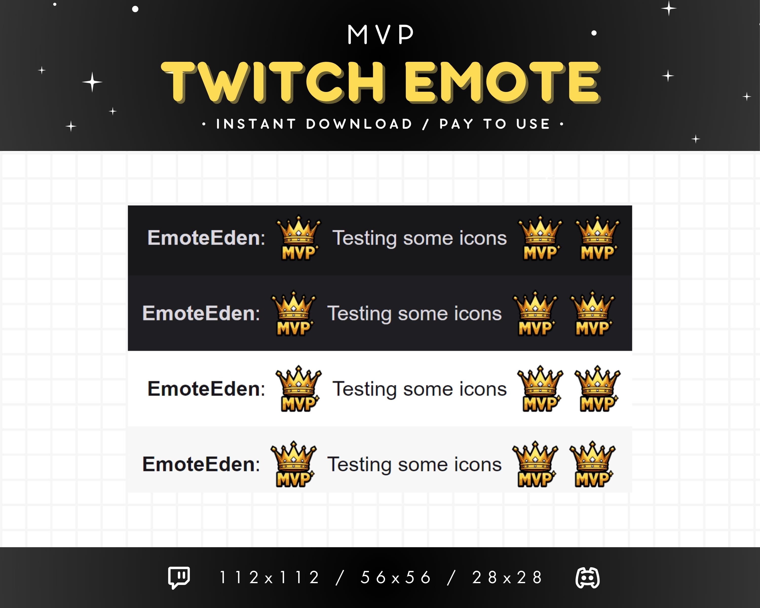 MVP Twitch Emote Most Valuable Player Emote, MVP Discord Emote ...