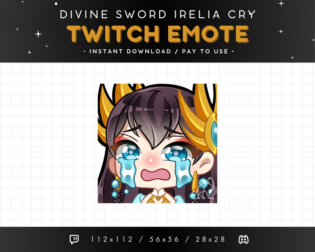 Divine Sword Irelia Twitch Emote Crying Irelia League of Legends, Irelia Discord Emote ...