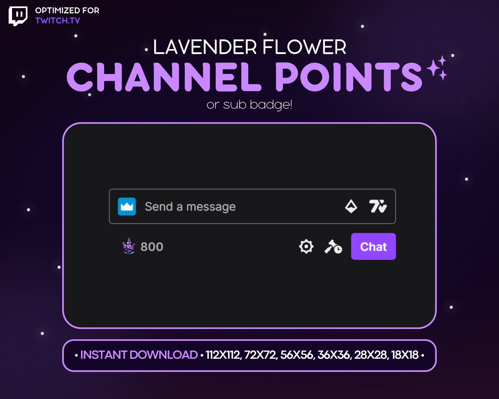 Lavender Twitch Channel Point Icon, Sub Badge, Emote - Flower Discord ...