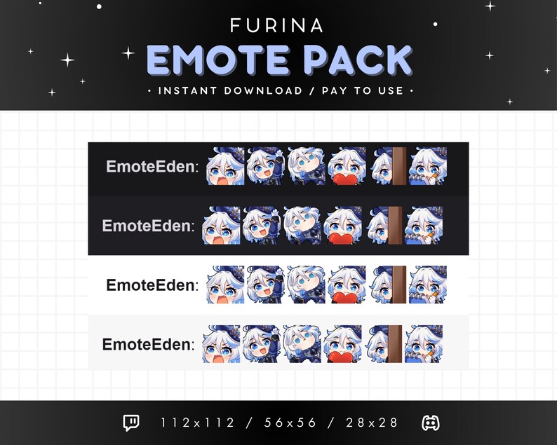 Furina Genshin Impact Twitch Emote Genshin Discord Emote, Streaming ...