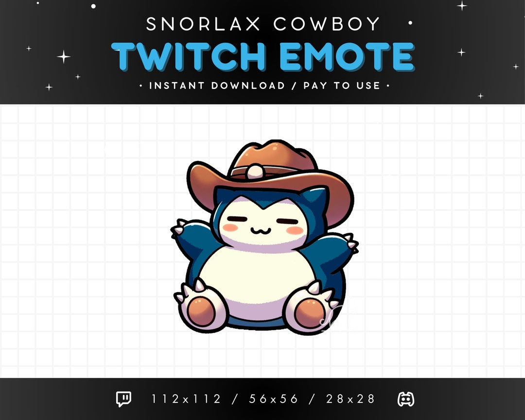 Cute Snorlax Twitch Emote Cowboy Snorlax Pokemon Emote, Gaming ...