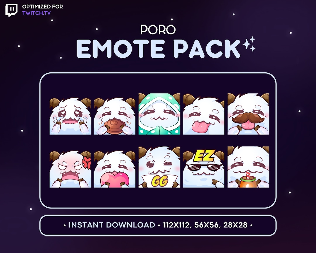 League of Legends Poro Twitch Emote Pack - Poro Discord Emote ...