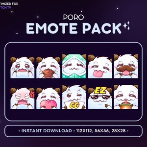 League of Legends Poro Twitch Emote Pack - Poro Discord Emote ...
