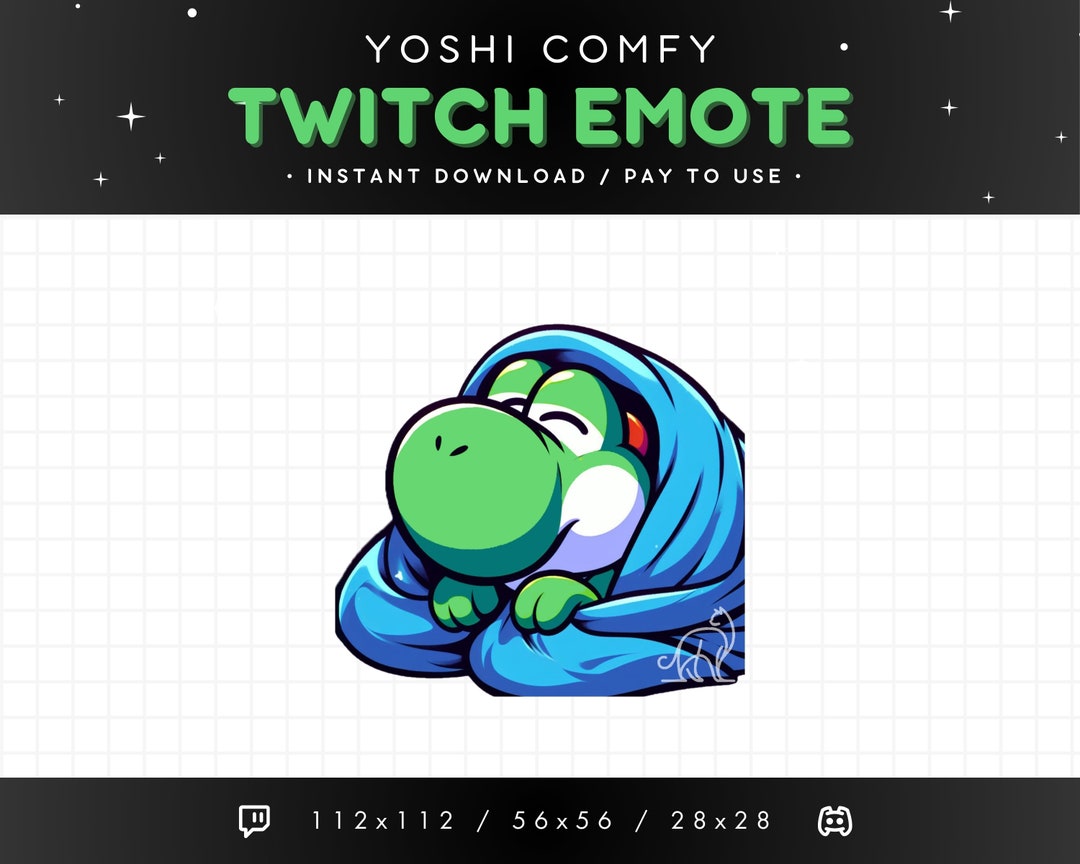 Cute Yoshi Twitch Emote Comfy Yoshi Emote, Yoshi Discord Emote, Smash ...